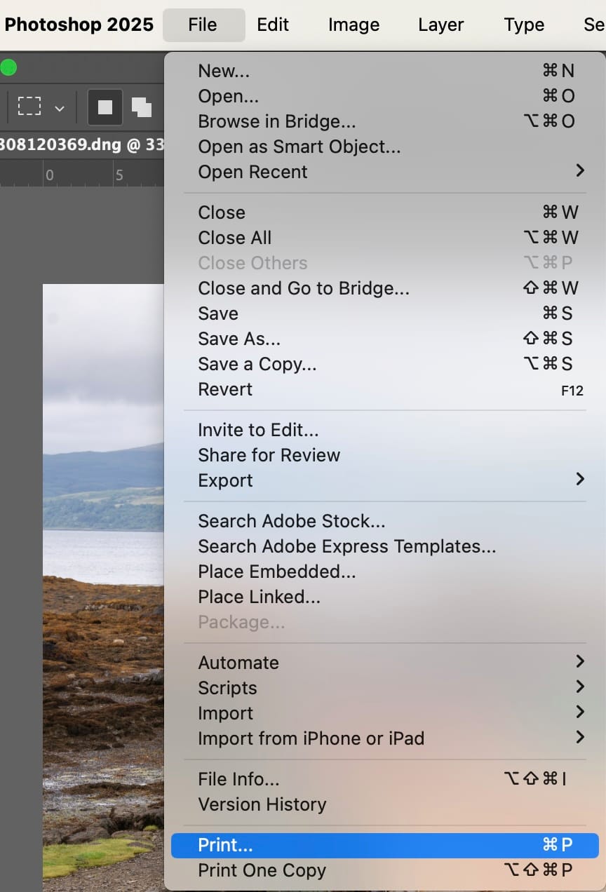 Photography Tutorial - Photoshop Automate print settings